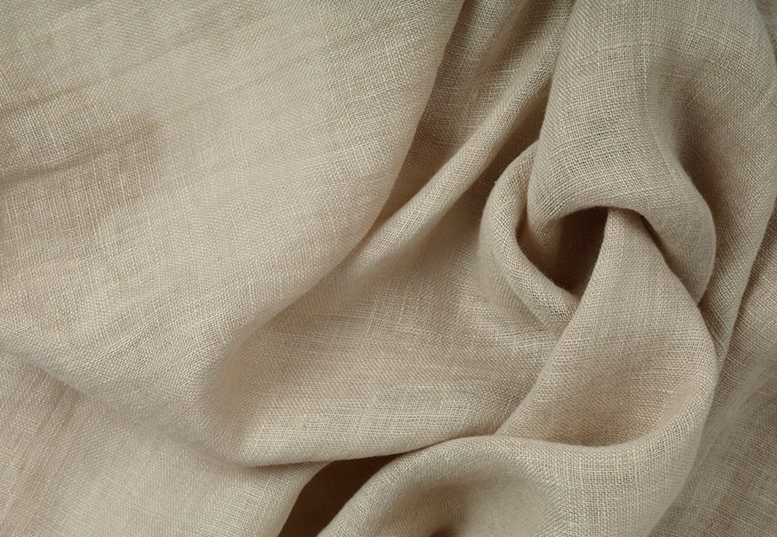 Softened Thin Linen Fabric 95 GSM Washed Pure Linen Beige | Etsy