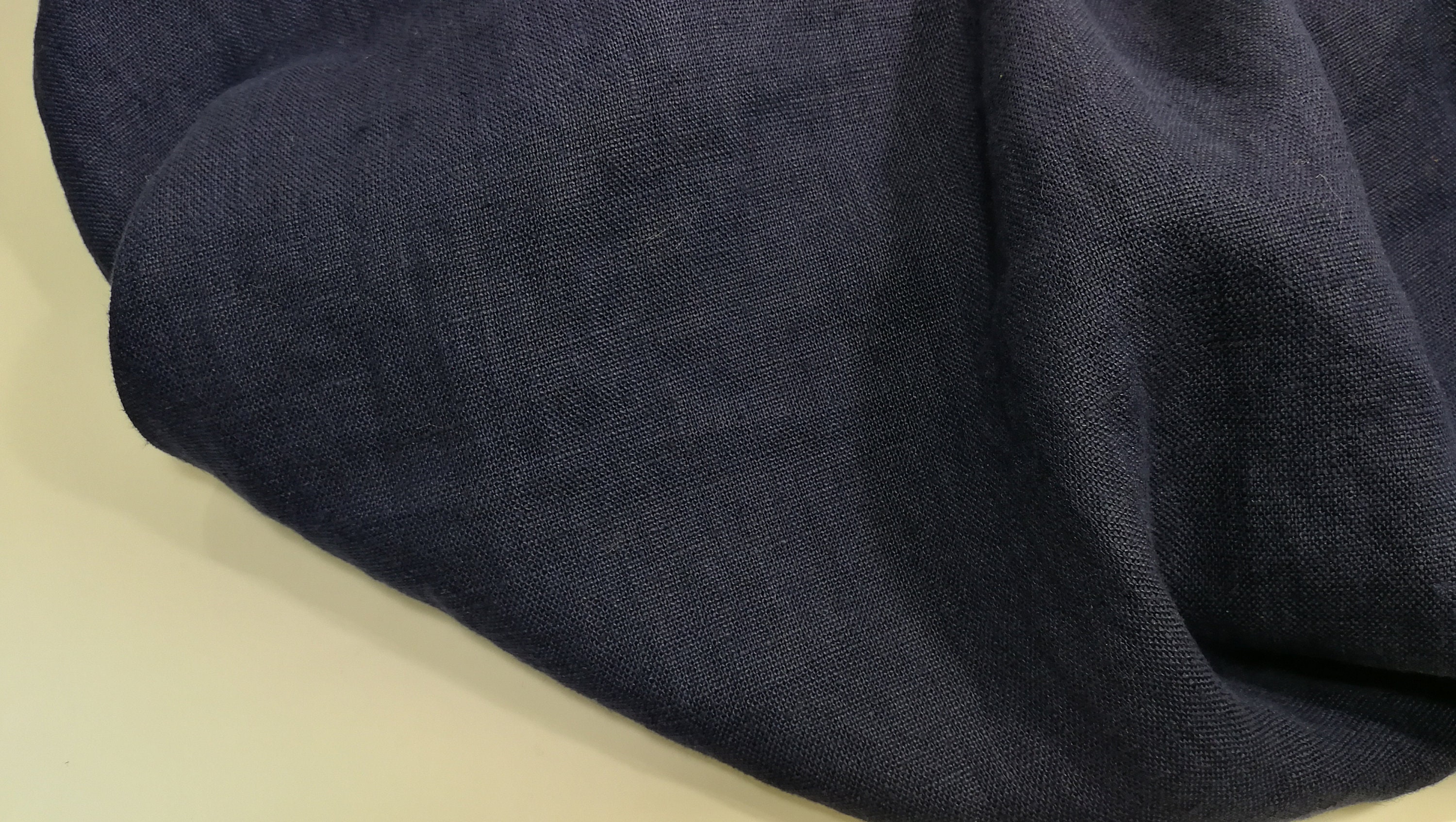 Linen Fabric Washed Linen 190gsm Blue Dark Blue Color. - Etsy