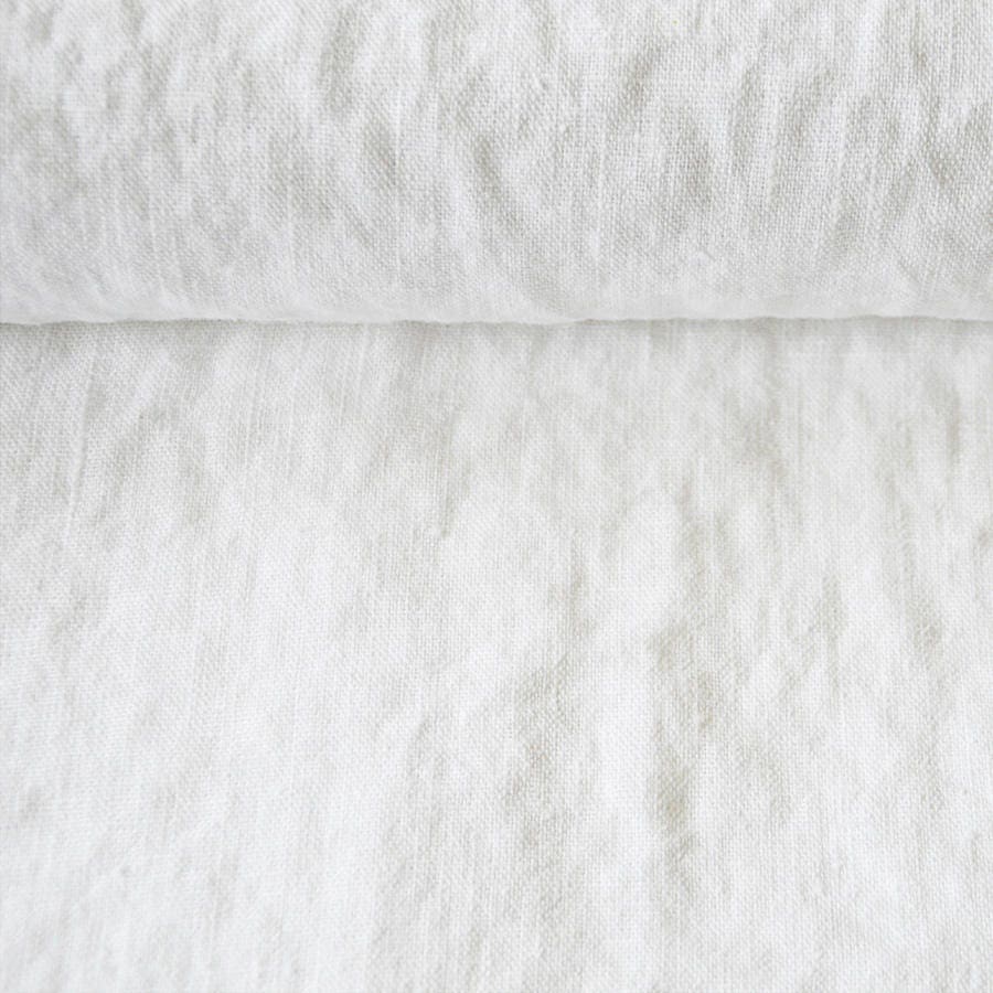 Softened White Linen Fabric, HEAVY Thick Soft Linen, 330 GSM, Washed ...