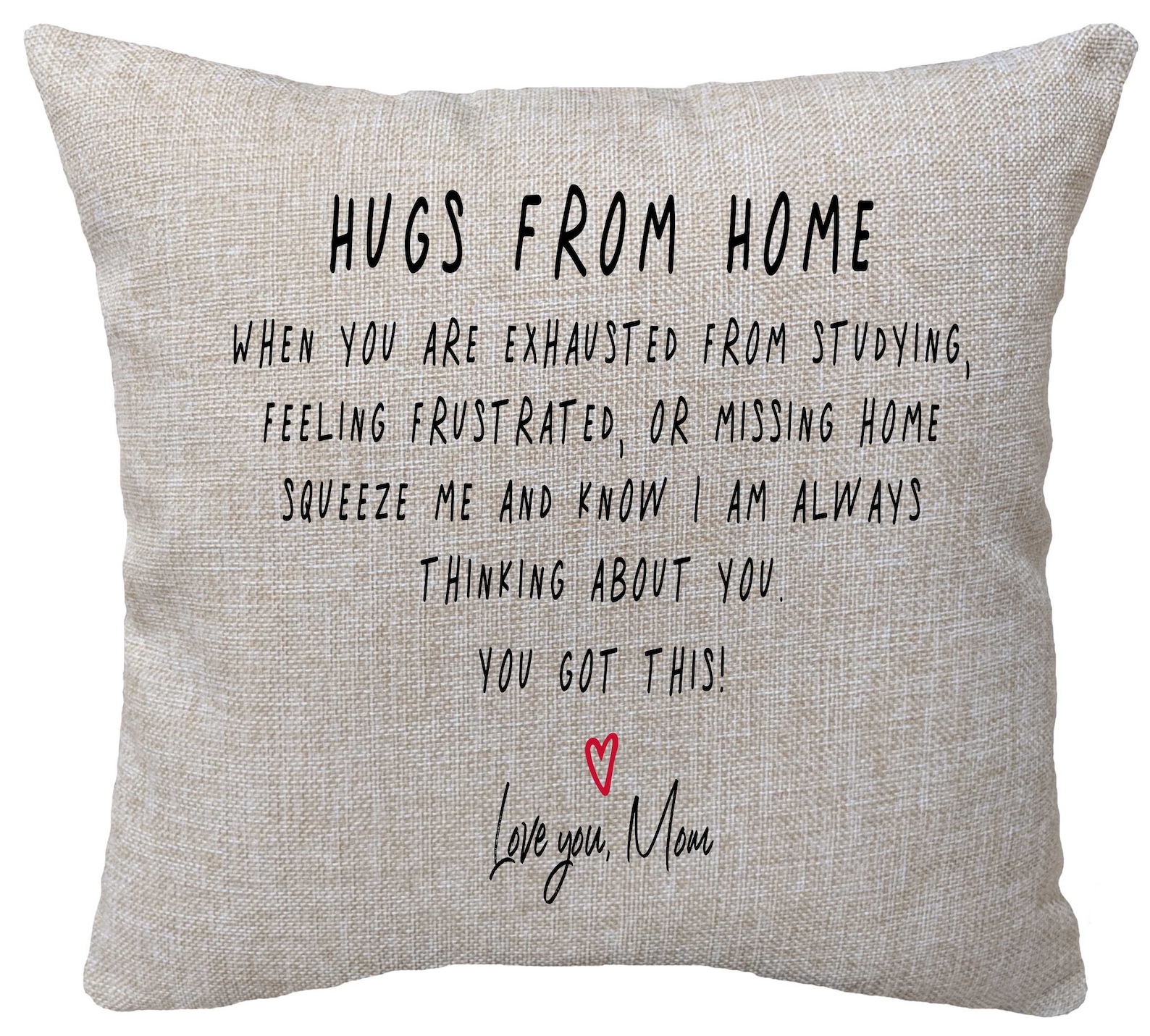 Personalized Hugs From Home Pillow, Dorm Decor, Going Away Gift, Dorm ...