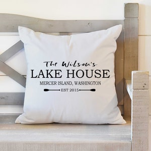 Custom Lake House Decor Pillow, Home on the Lake, Lake House Decor ...