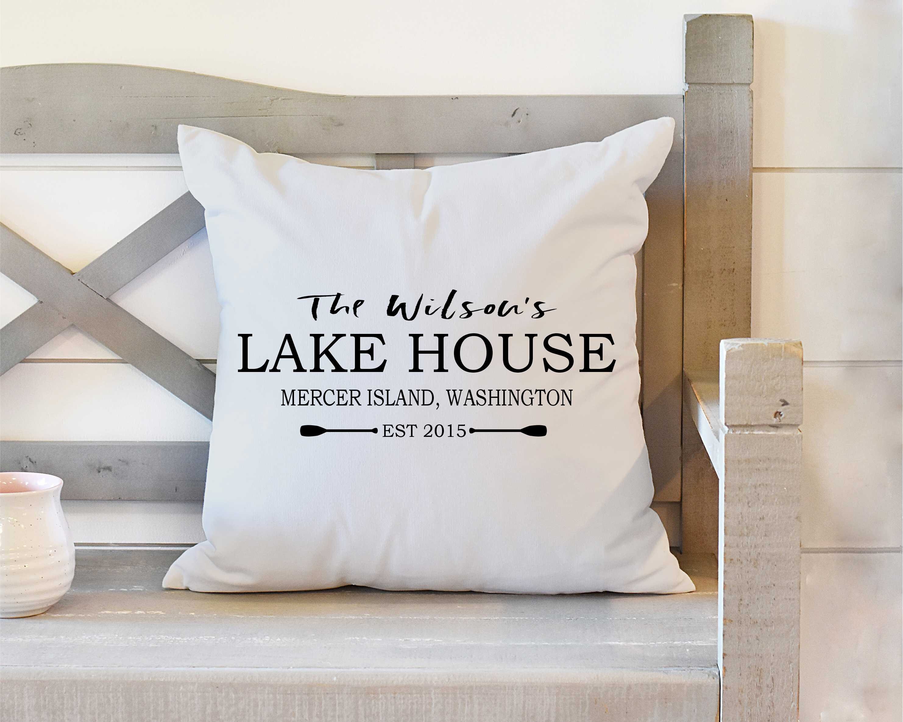 Custom Lake House Decor Pillow, Home on the Lake, Lake House Decor ...