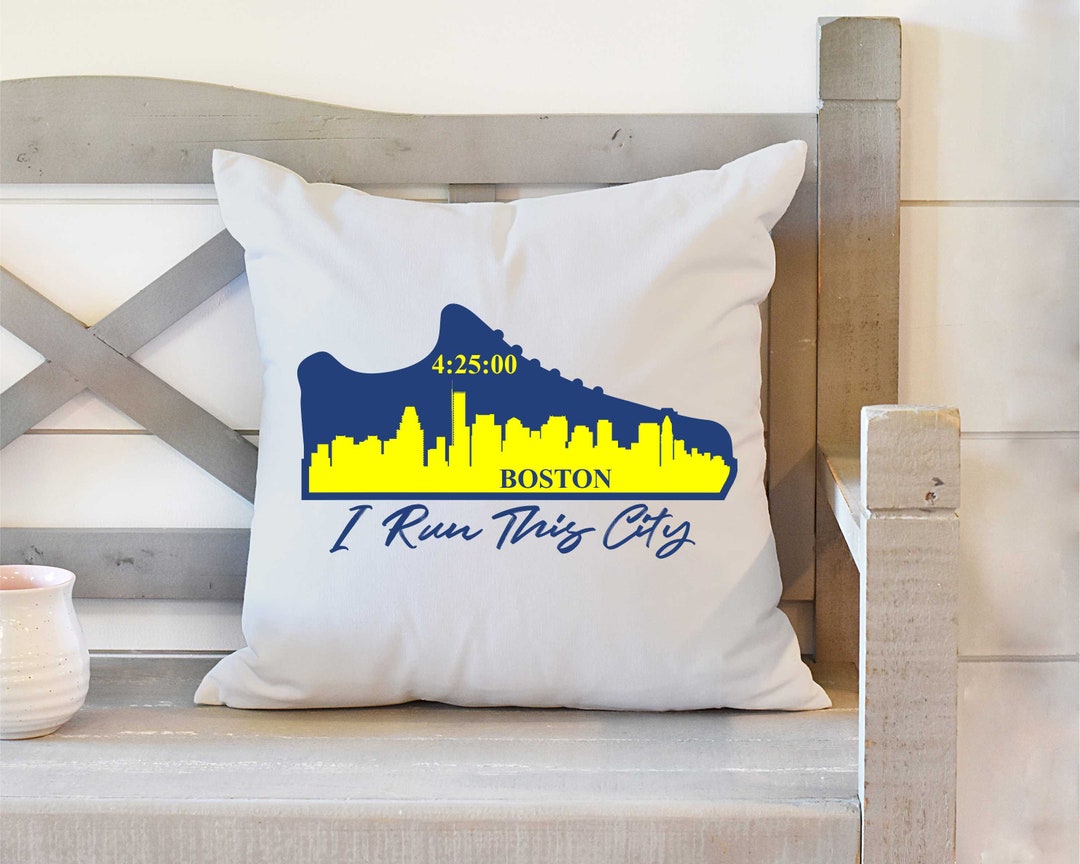 Boston Marathon Gift Personalized Pillow, Gifts for Runners, Runner ...