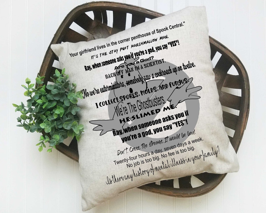 Ghostbusters Movie Quote Pillow, Ghostbusters Movie Decor, Ghostbusters ...