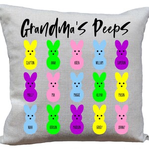Personalized Grandma Easter Peeps Pillow, Peeps With Names, Easter ...