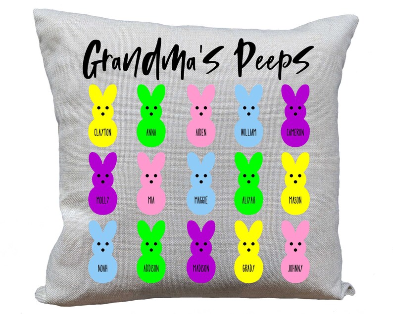 Personalized Grandma Easter Peeps Pillow Peeps With Names - Etsy