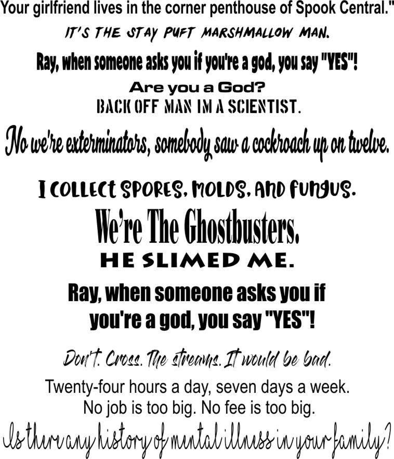 Ghostbusters Movie Quote Pillow, Ghostbusters Movie Decor, Ghostbusters ...
