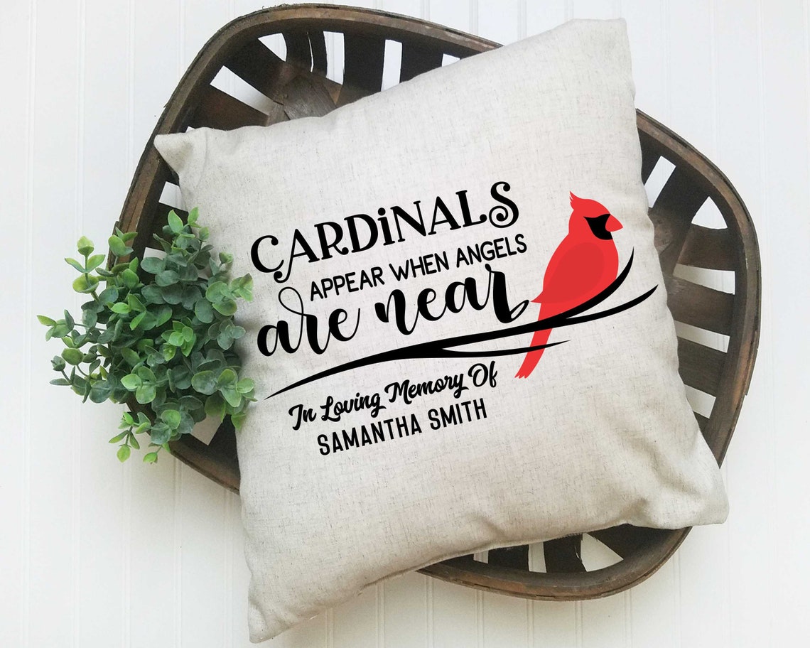 Personalized Cardinal Memorial Gift Pillow Cardinals Appear | Etsy