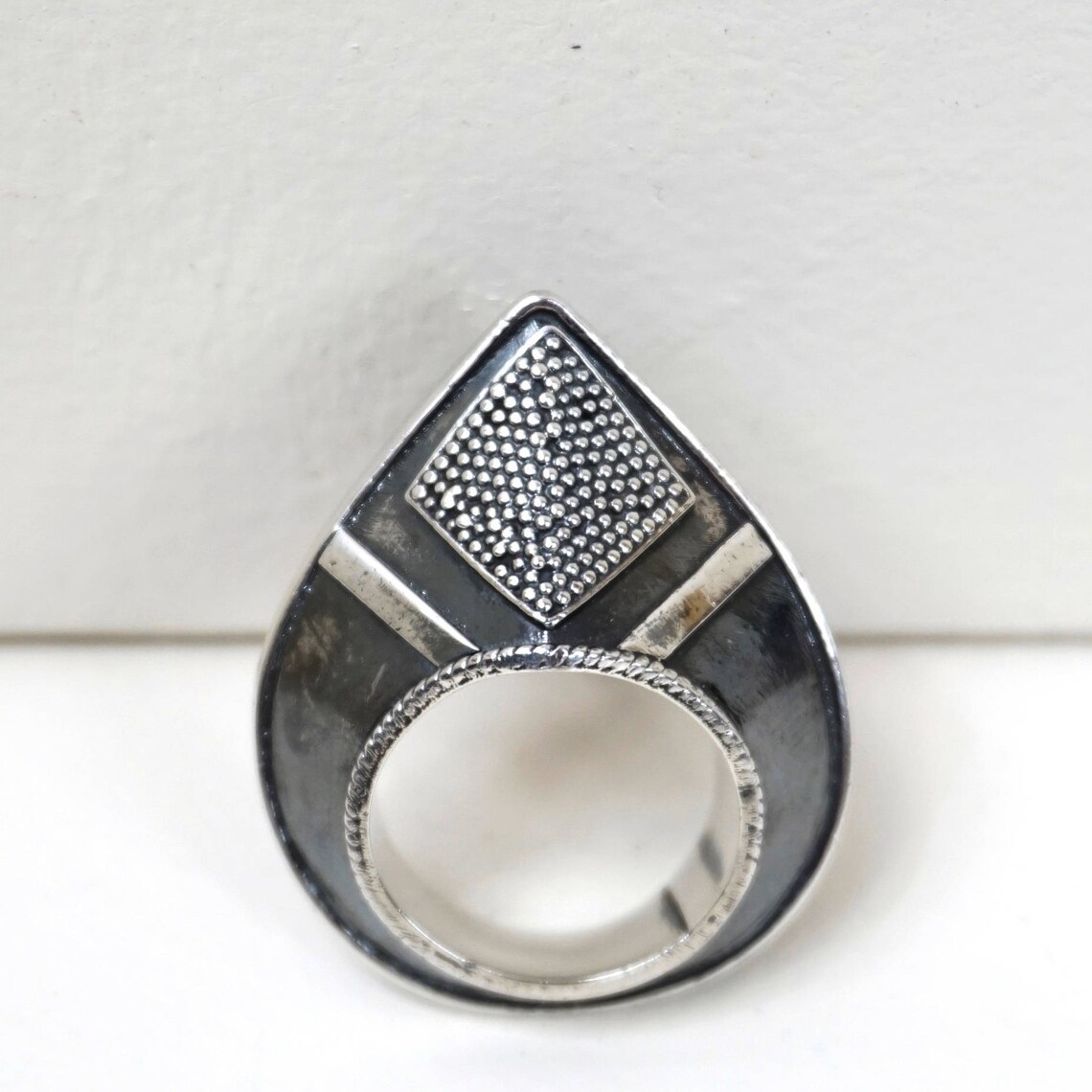Chunky Sterling Silver Boho Statement Ring- Diamonds - Etsy