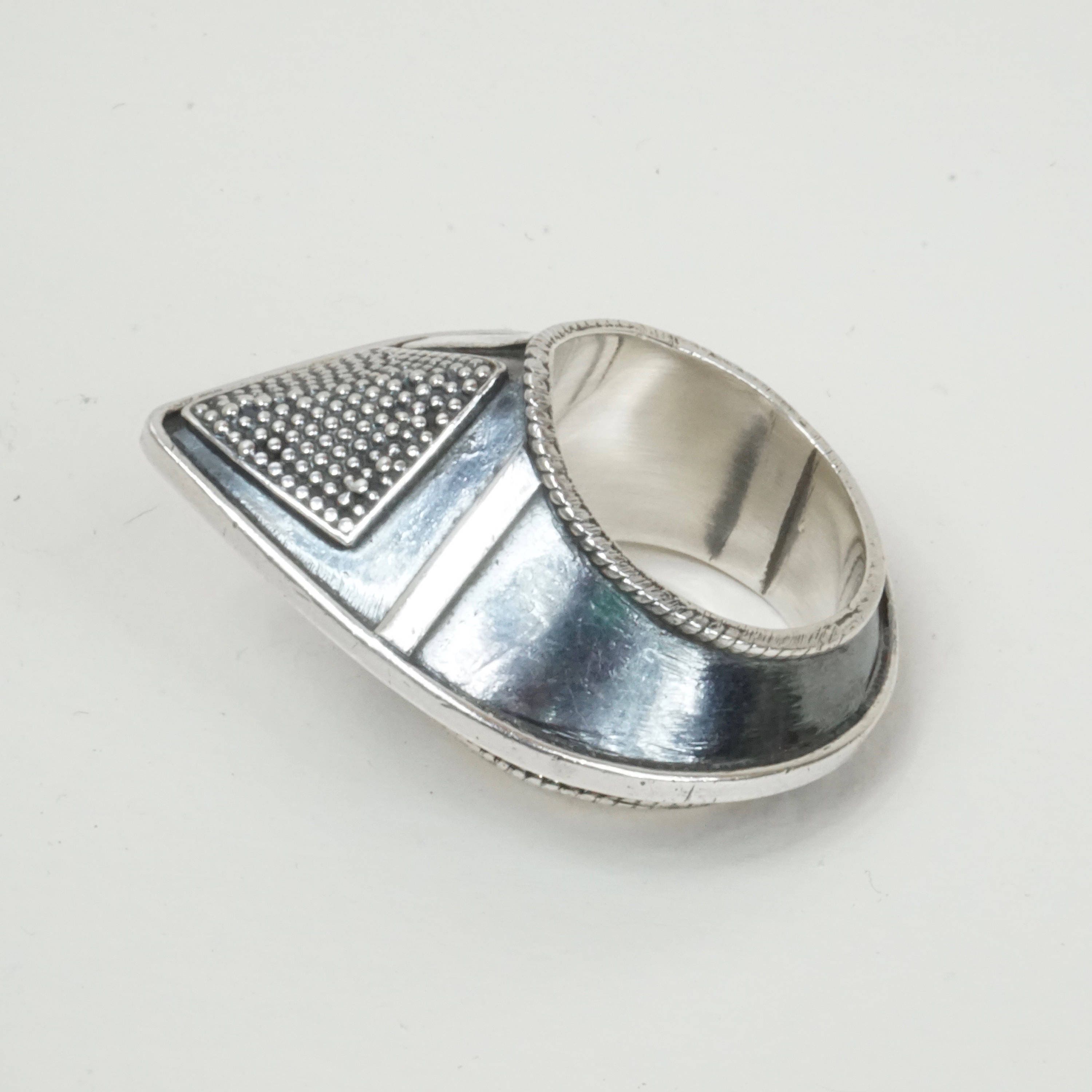 Chunky Sterling Silver Boho Statement Ring- Diamonds - Etsy