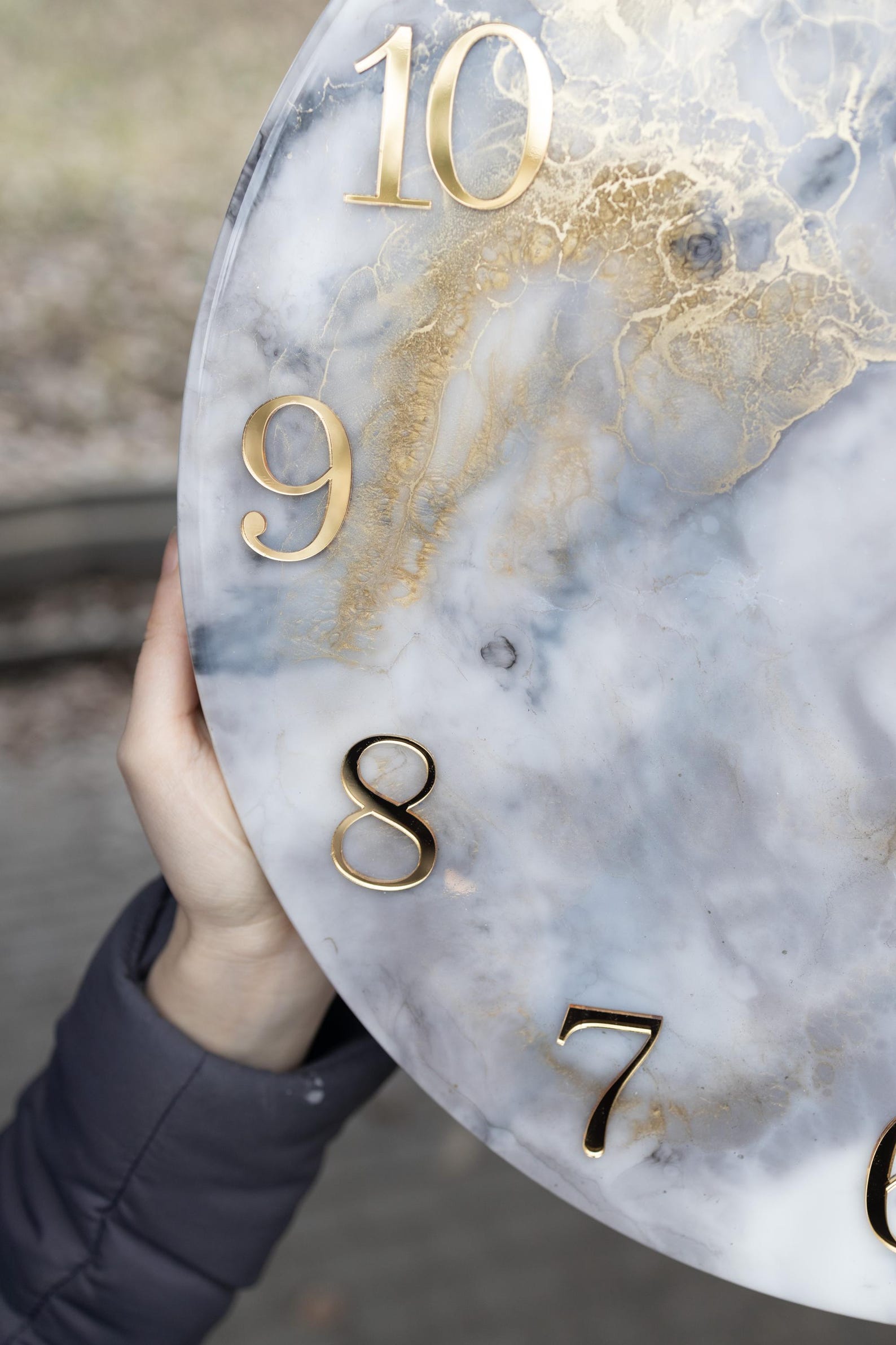Marble Design Resin Wall Clock: Modern Minimalist Art - Etsy