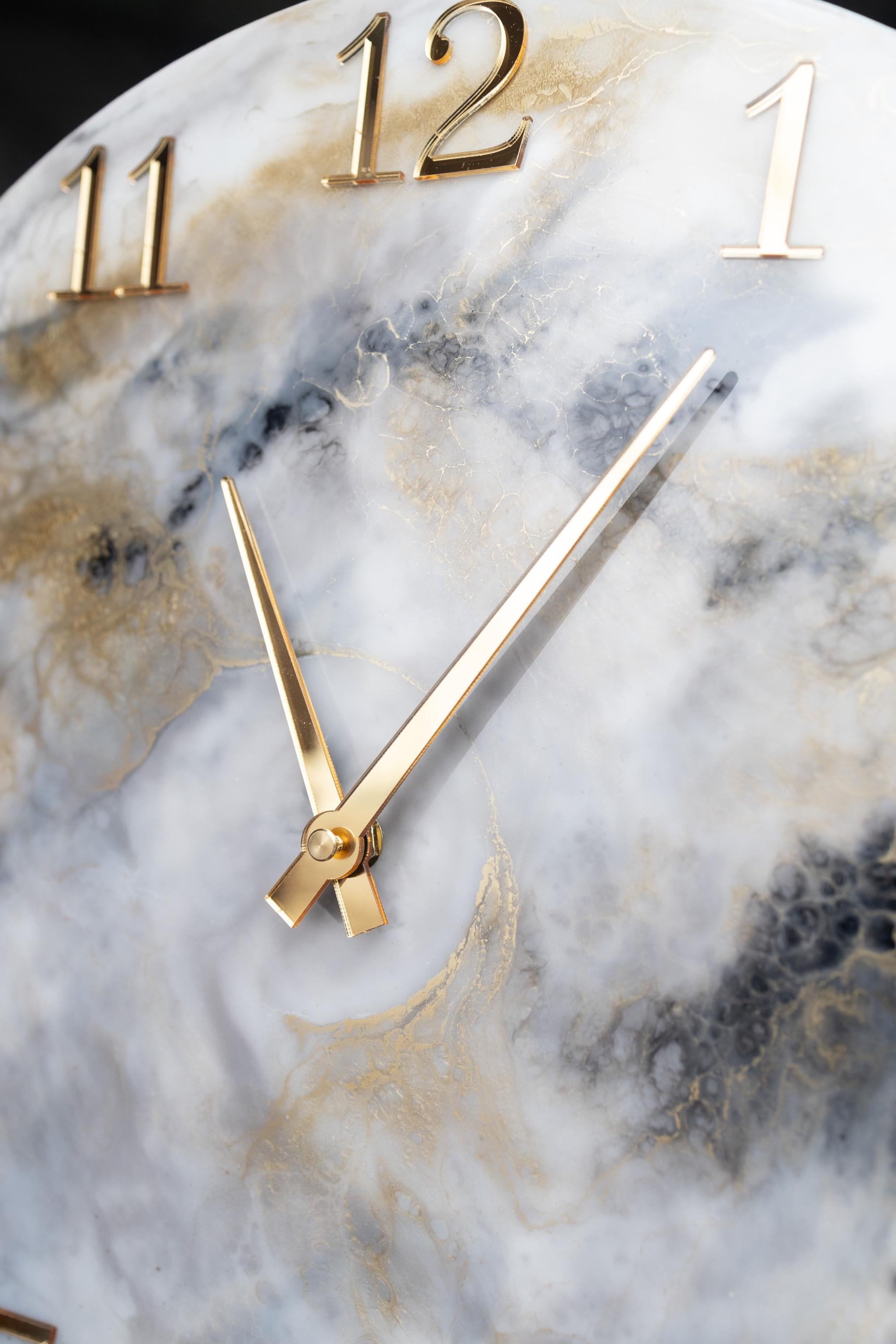 Marble Design Resin Wall Clock: Modern Minimalist Art - Etsy