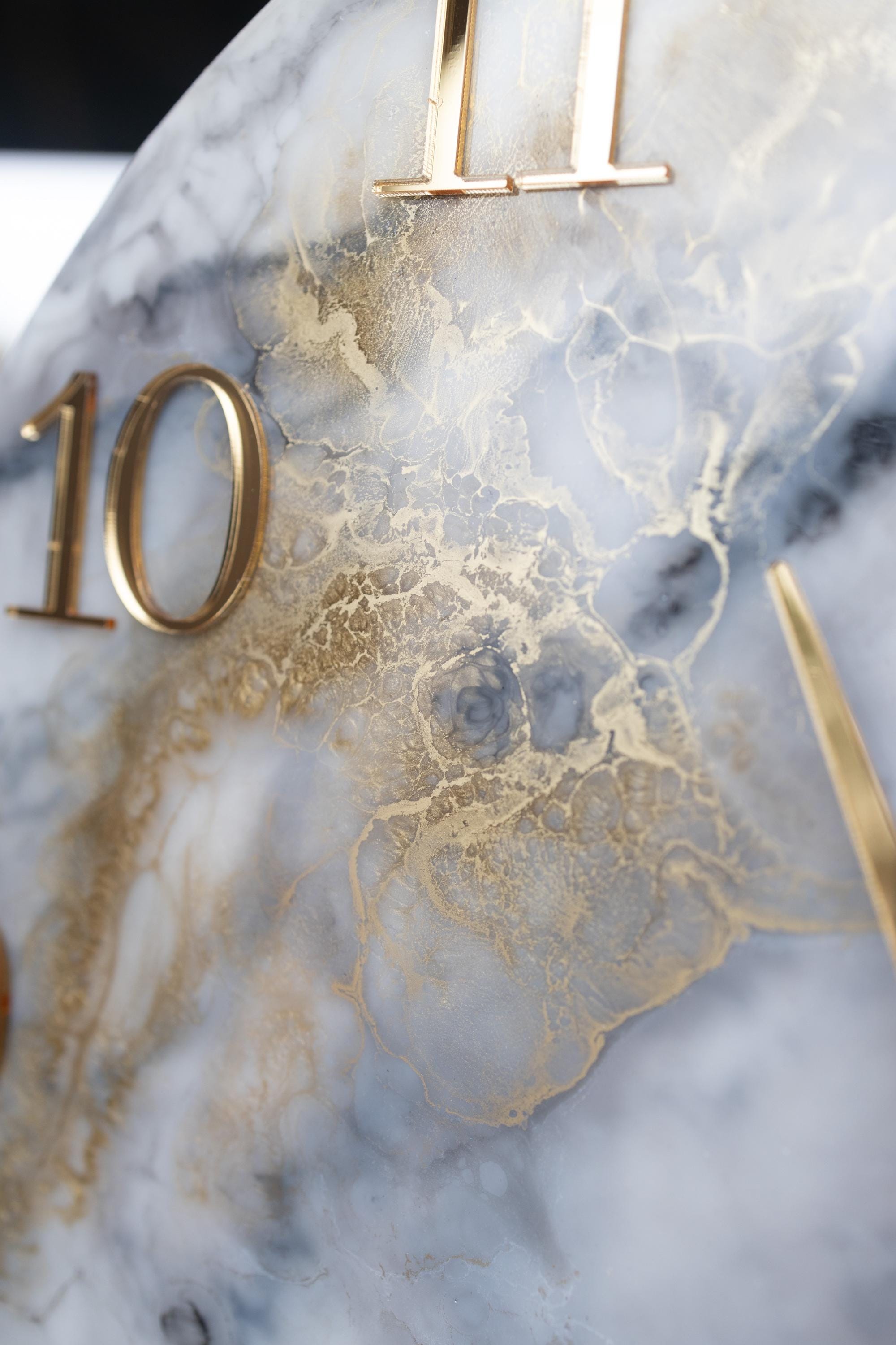 Marble Design Resin Wall Clock: Modern Minimalist Art - Etsy
