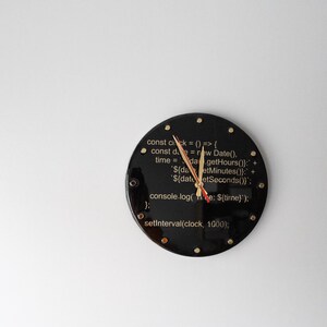 Programmer Gift - Black Resin Wall Clock With Javascript Code, Geeky ...