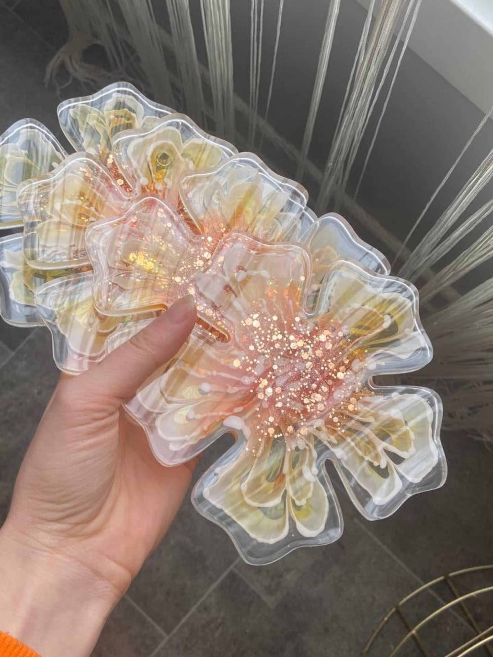 Handmade Resin Flower Coasters – 3D Epoxy Floral Coaster Set, Custom ...