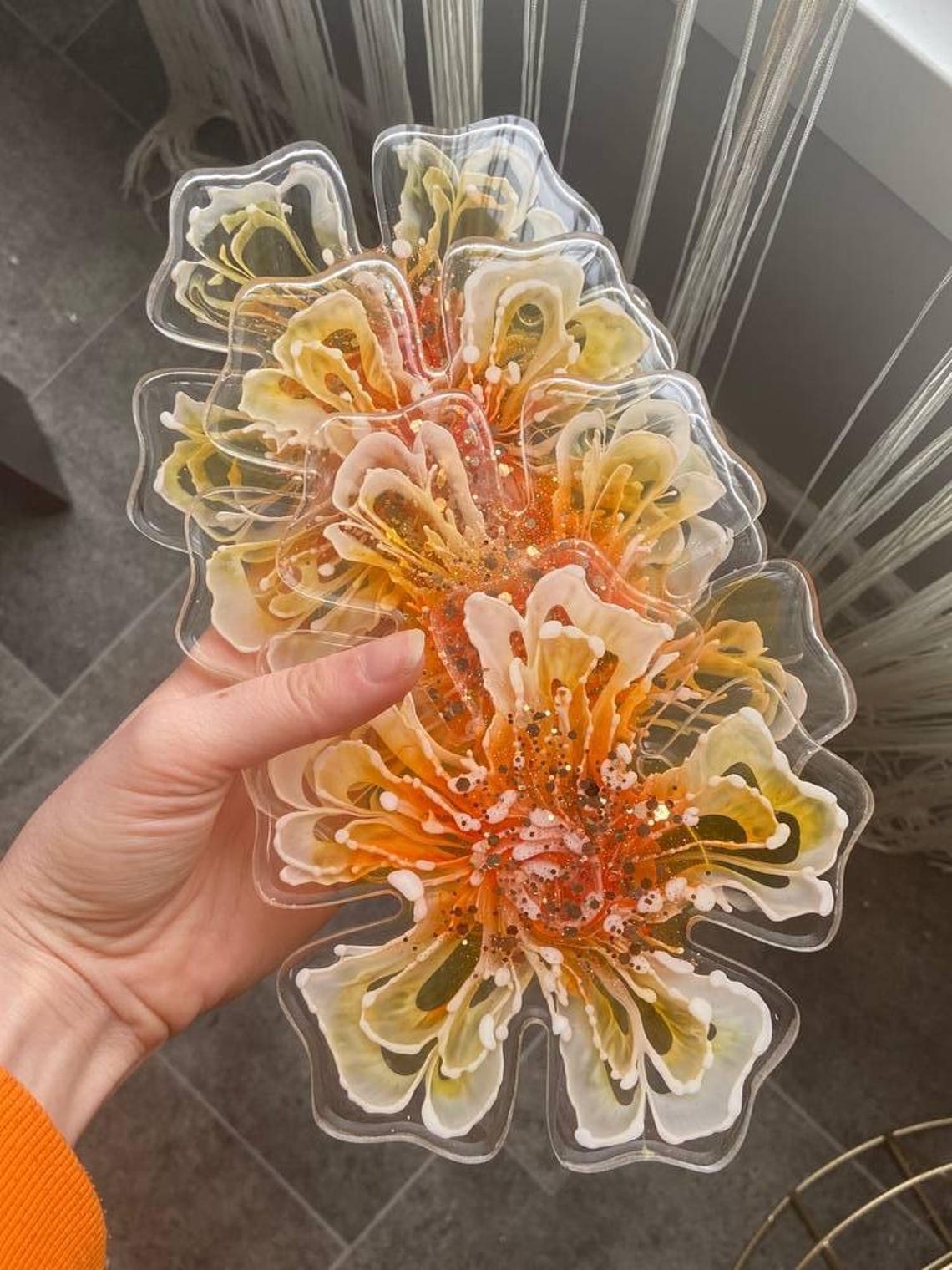 Handmade Resin Flower Coasters – 3D Epoxy Floral Coaster Set, Custom ...