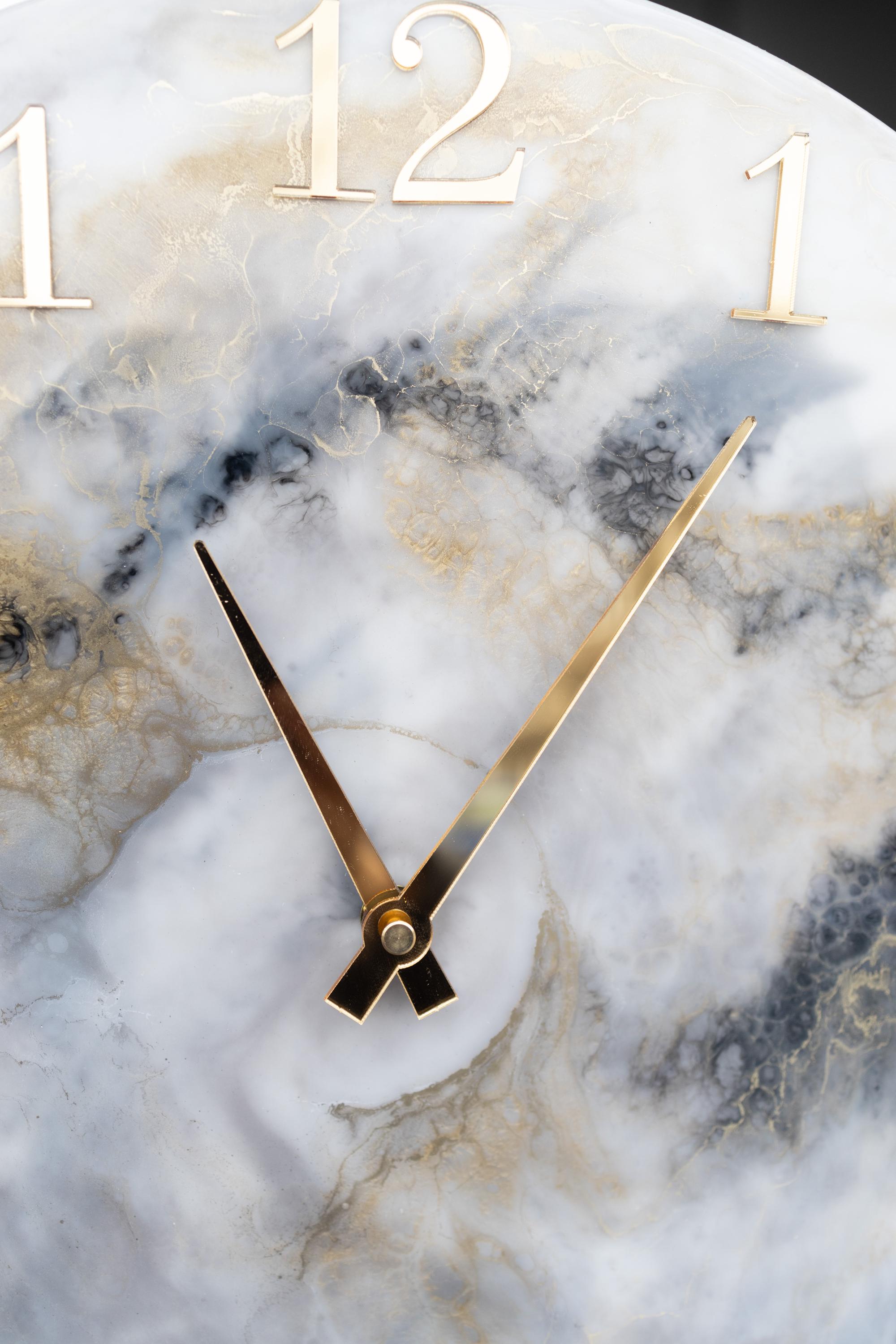 Marble Design Resin Wall Clock: Modern Minimalist Art - Etsy