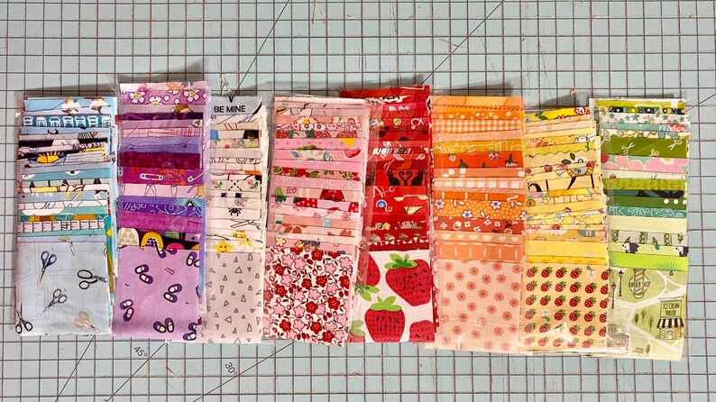 8 mini charm packs one of each color | Etsy
