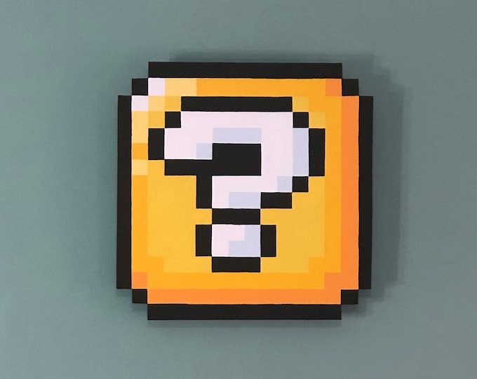 Mario Question Mark Block (wood) - Etsy