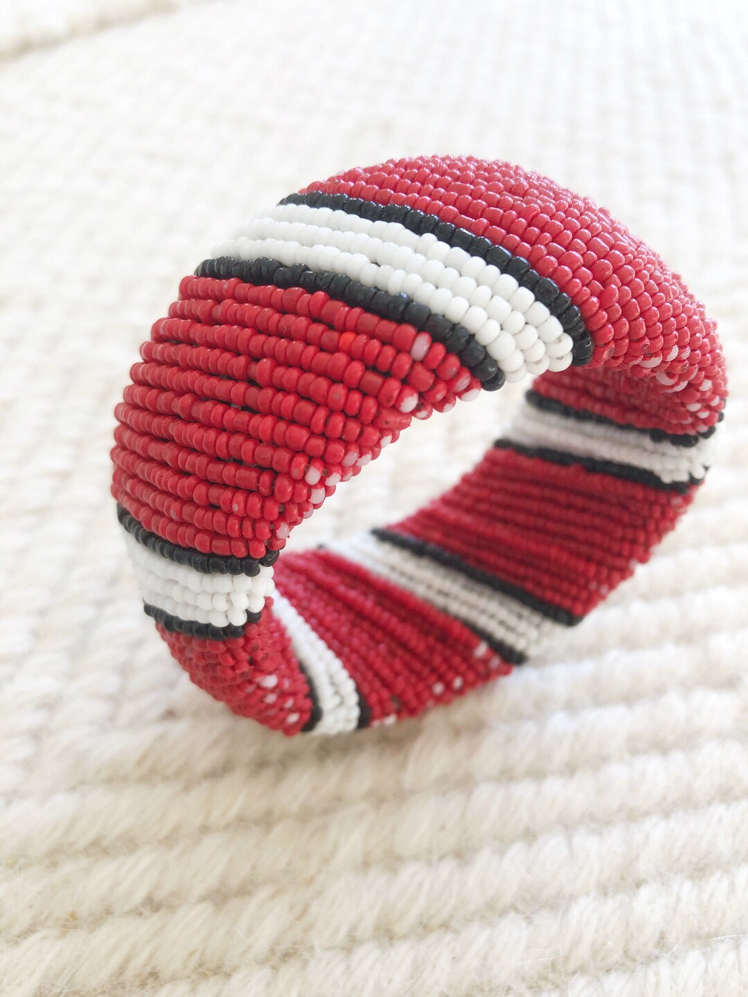Ruby Beaded African Maasai Bracelet - Etsy