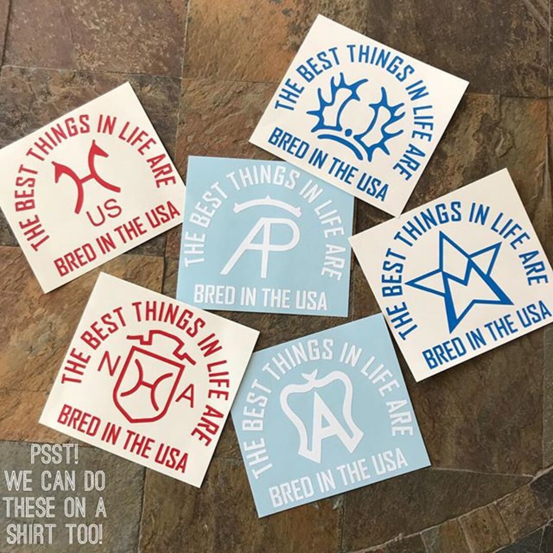 The Bred in the USA Decals (choose Your Breed Logo) - Etsy