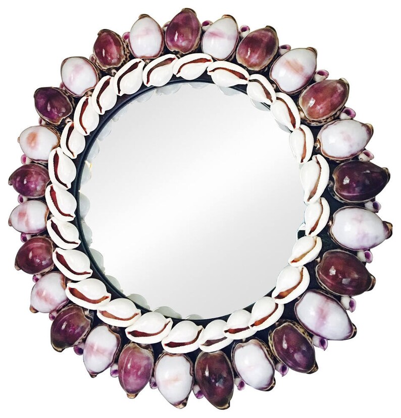 Seashell Mirror Round Mirror Shell Mirror Coastal Beach - Etsy