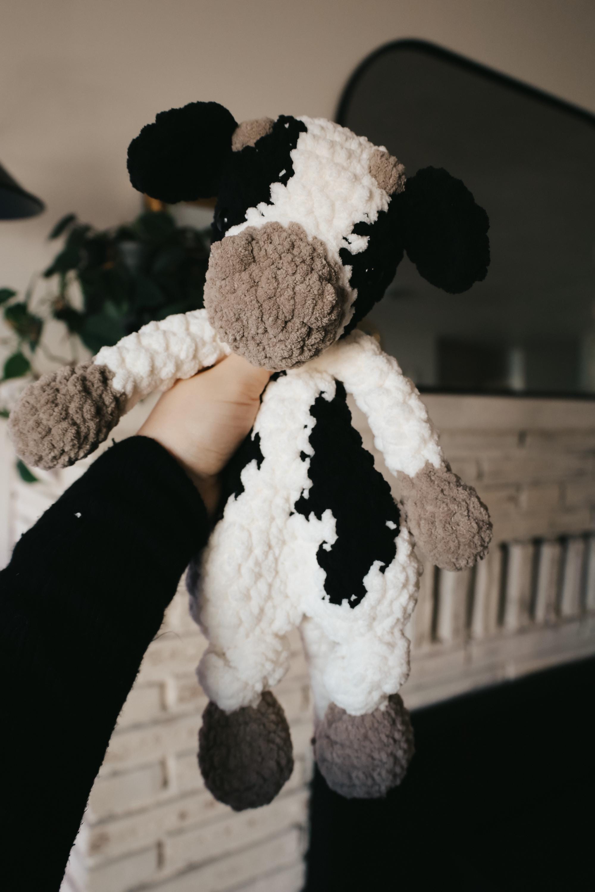 MADE TO ORDER | Full Sized Crochet Cow Lovey | Crochet Cow Stuffed ...