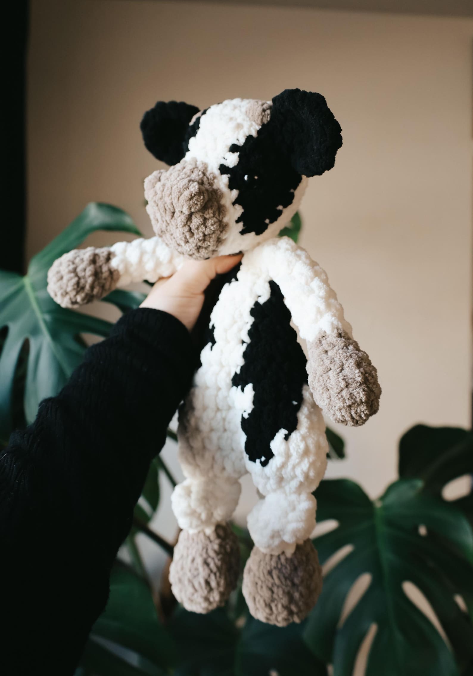 Crochet Cow Lovey | Handmade Cow Stuffed Animal Snuggler | Baby ...