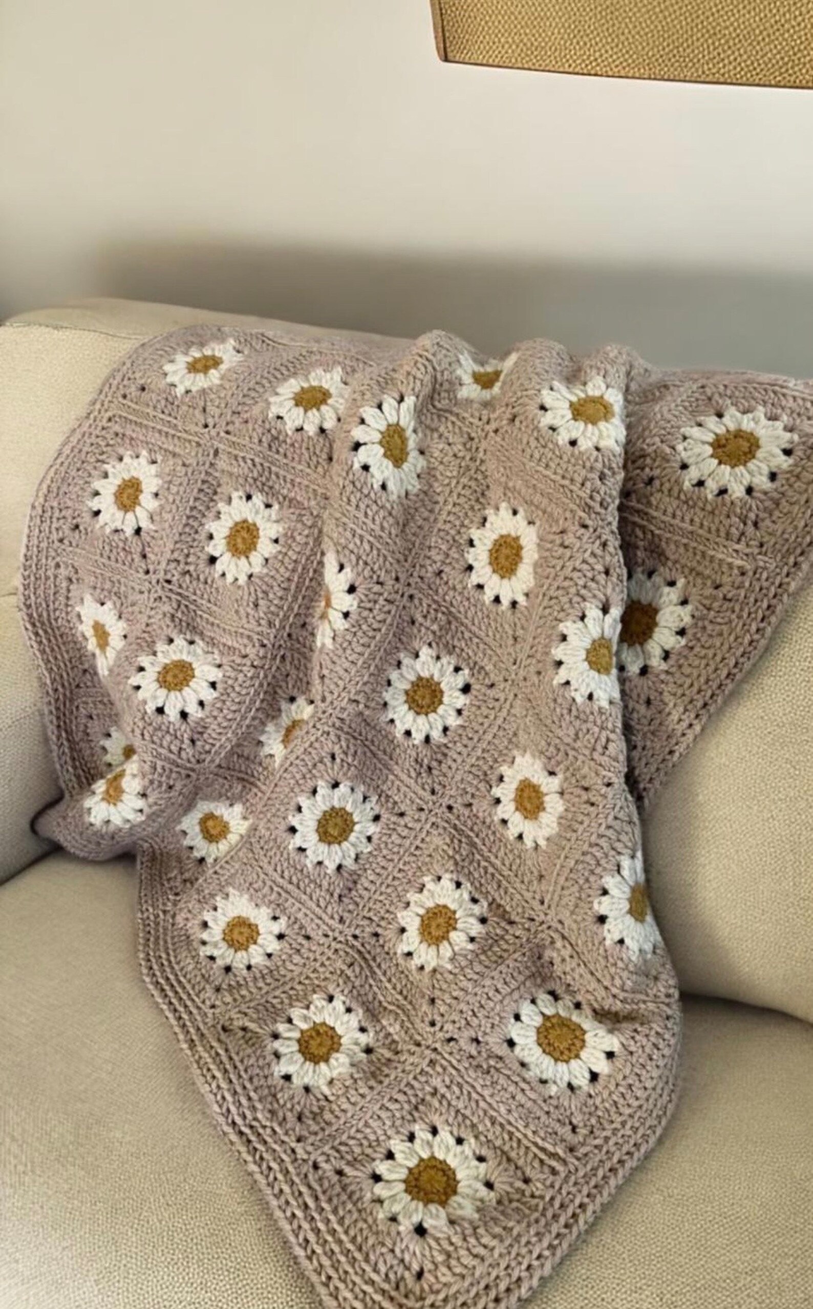 Handmade Crochet Blanket | Cozy Days Daisy Blanket | Crochet Blanket ...