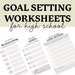 Goal Setting Worksheets for Students, Adults, Anyone! Important Perfect ...