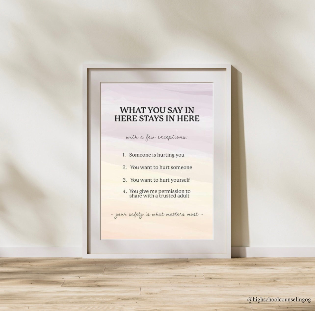 Confidentiality Sign What You Say in Here Stays in Here for School ...