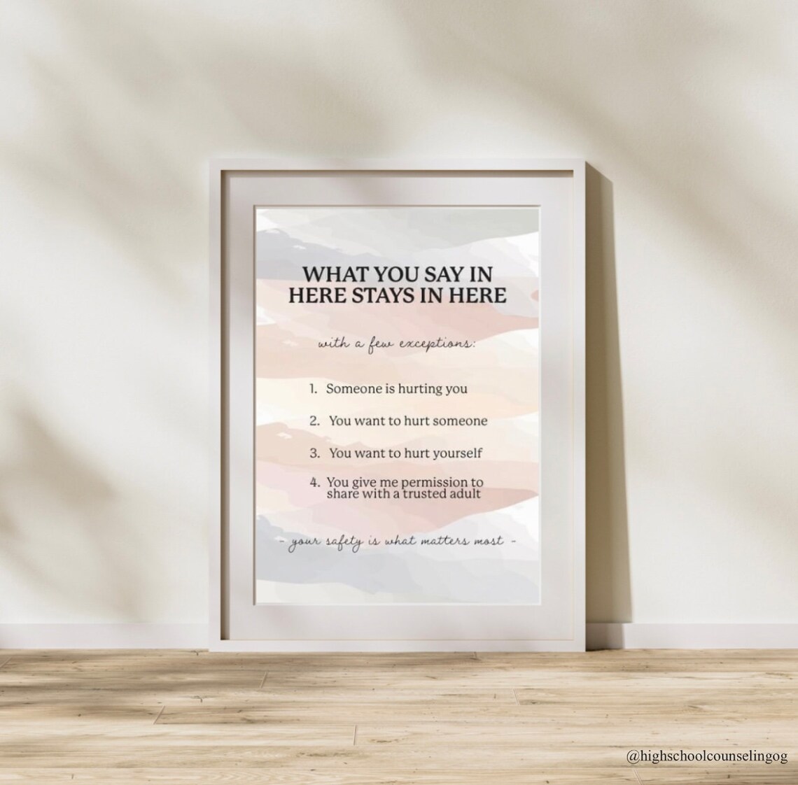 Confidentiality Sign What You Say in Here Stays in Here for School ...