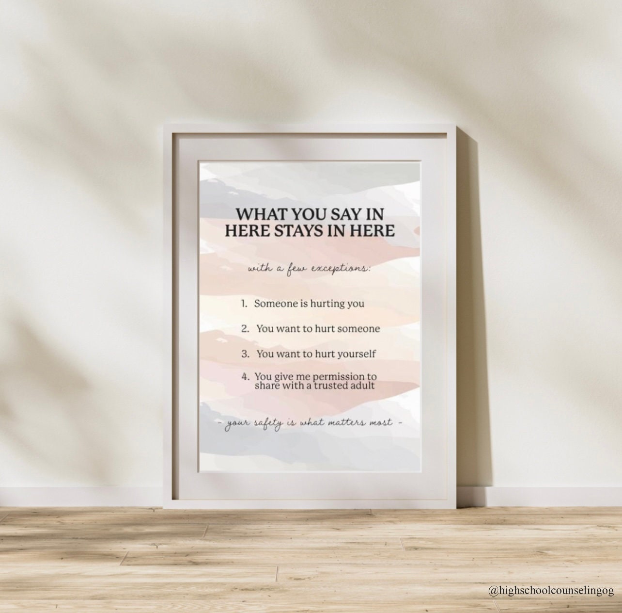 Confidentiality Sign What You Say in Here Stays in Here for School ...