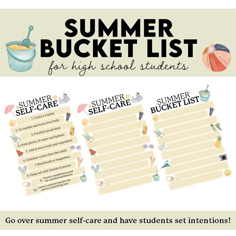 Summer Bucket List and Self Care Activity. PDF and Google Slides ...