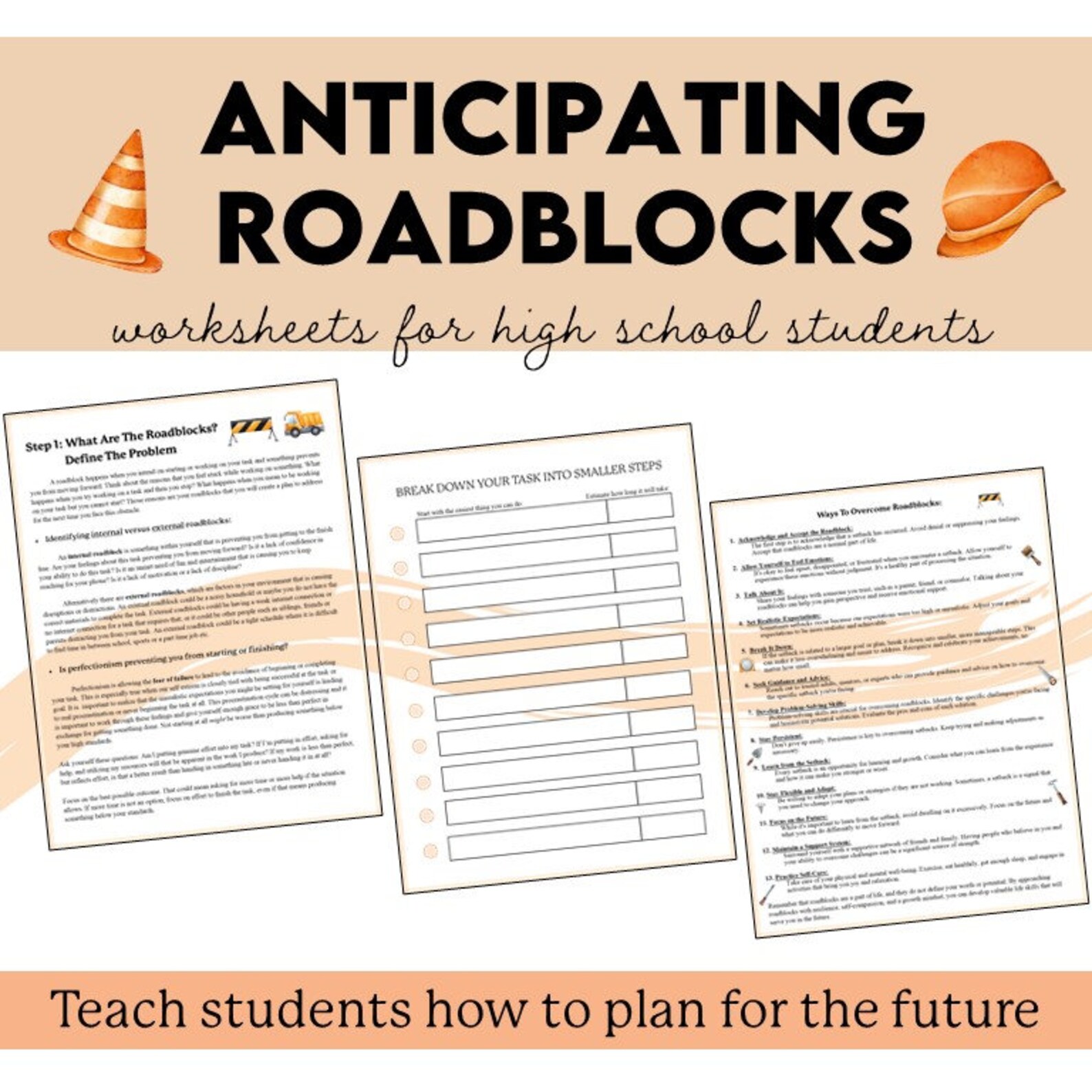 Anticipating Roadblocks Worksheets Problem Solving Overcoming ...