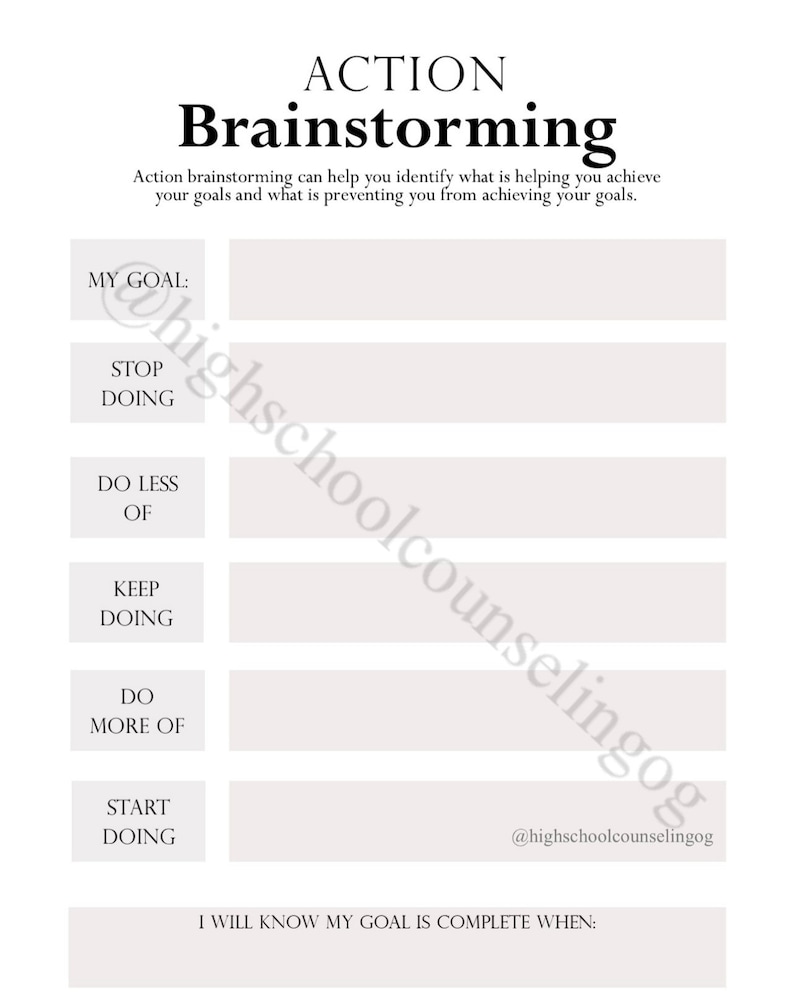 Goal Setting Worksheets for Students, Adults, Anyone! Important Perfect ...