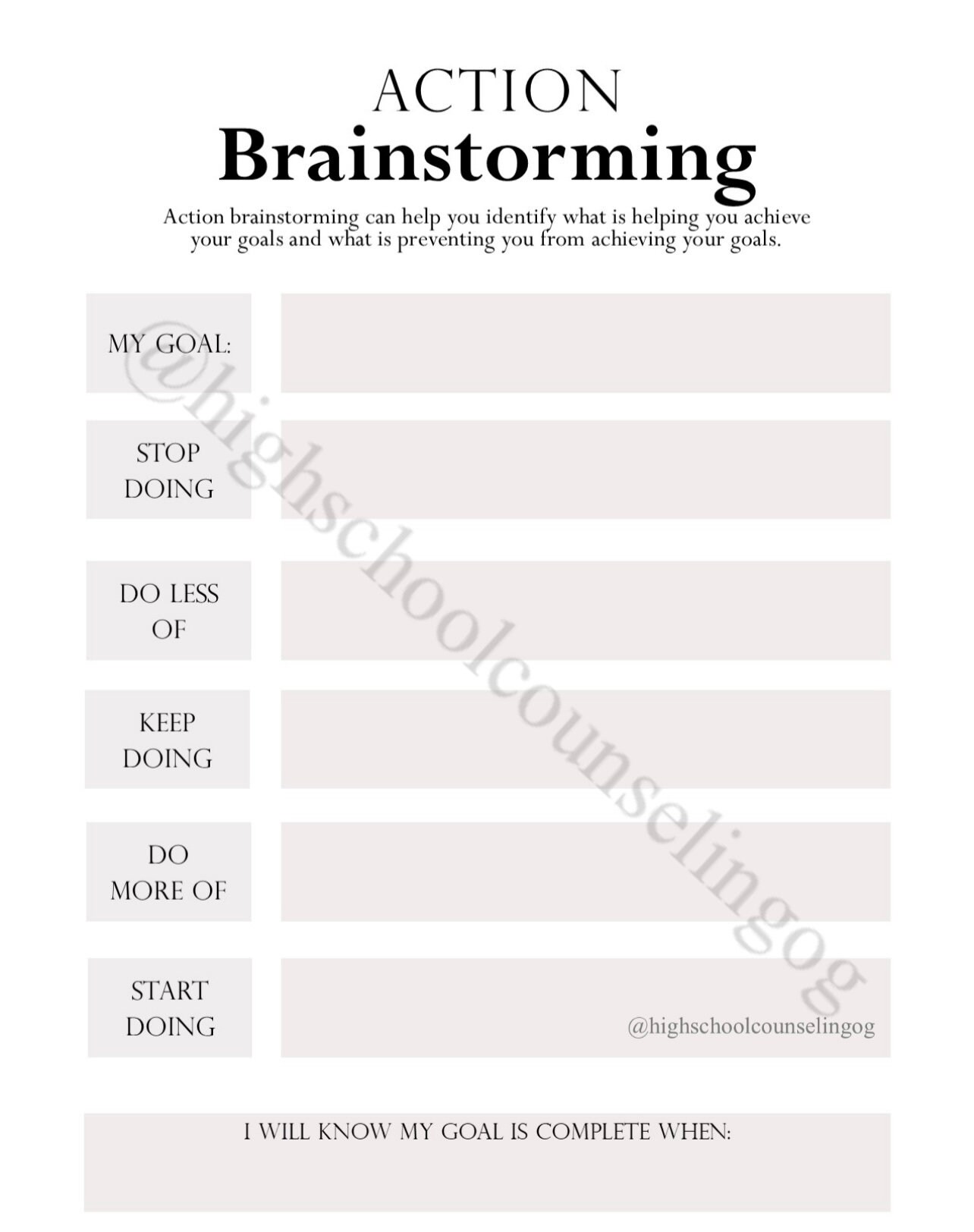 Goal Setting Worksheets for Students, Adults, Anyone! Important Perfect ...
