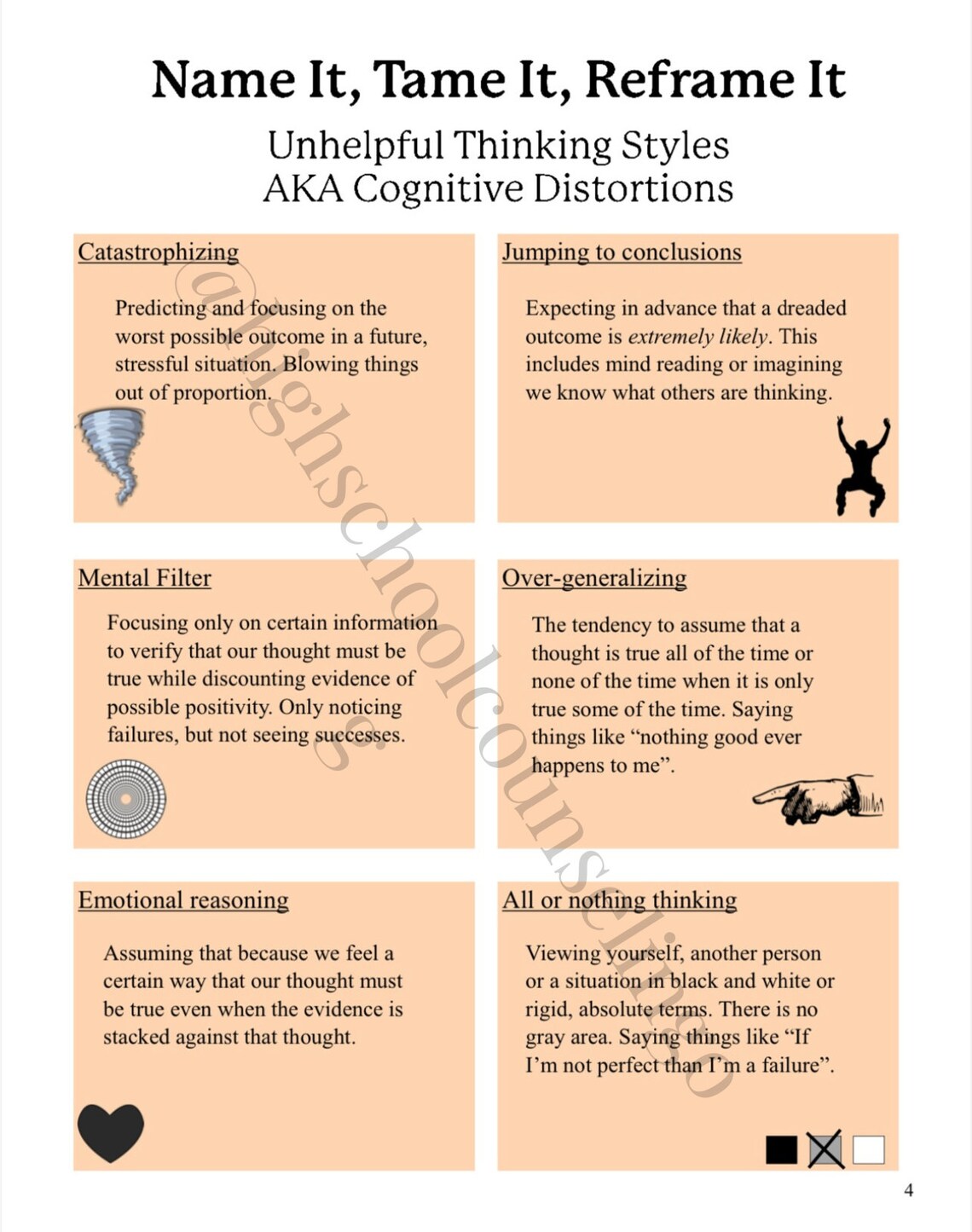 Name It, Tame It, Reframe It Sel/therapy Worksheets for Teenagers and ...