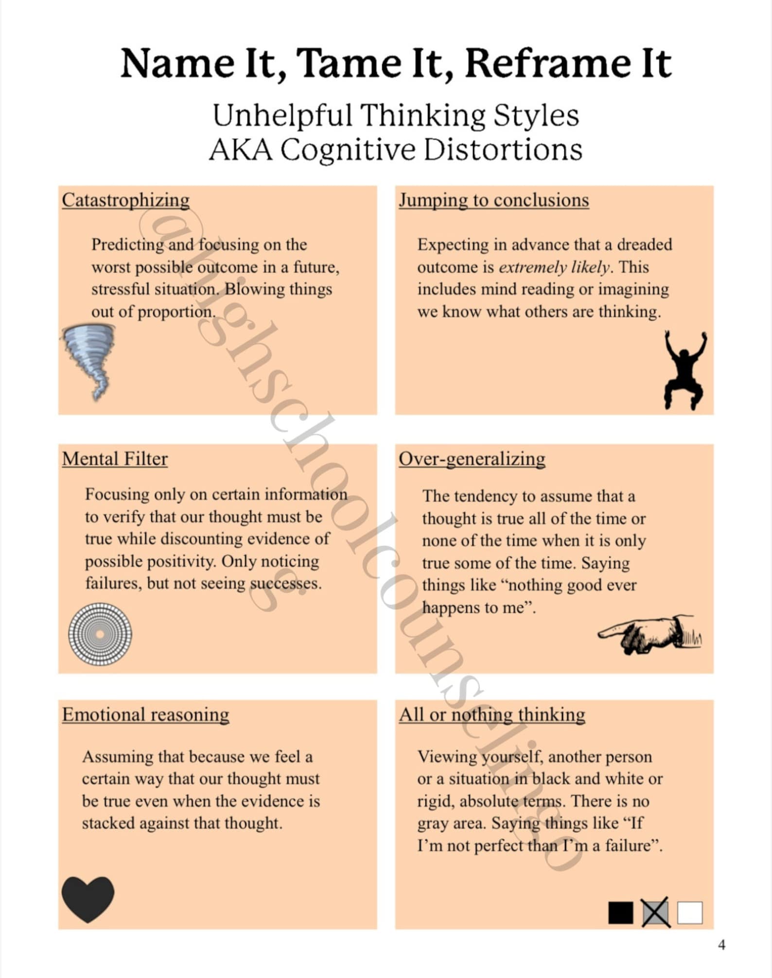 Name It, Tame It, Reframe It Sel/therapy Worksheets for Teenagers and ...