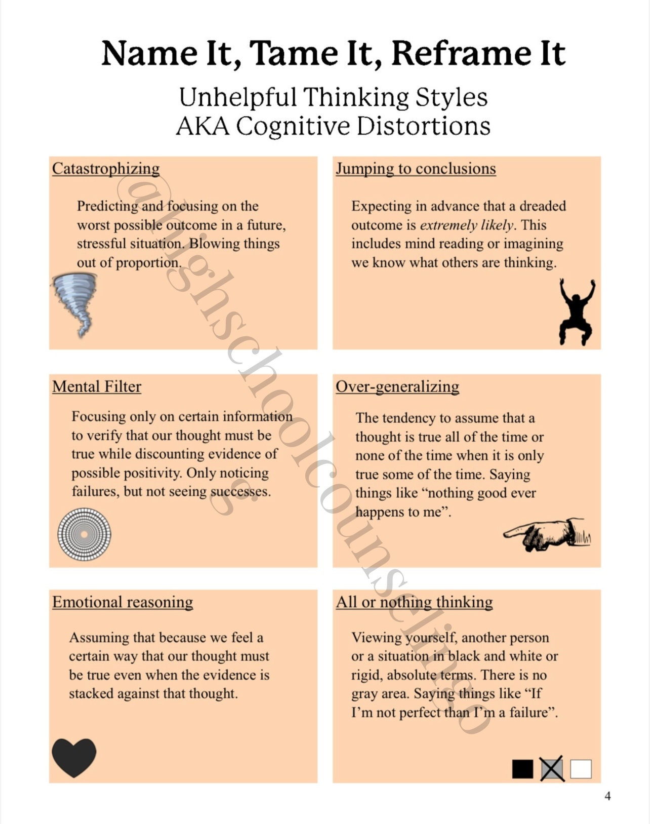Name It, Tame It, Reframe It Sel/therapy Worksheets for Teenagers and ...
