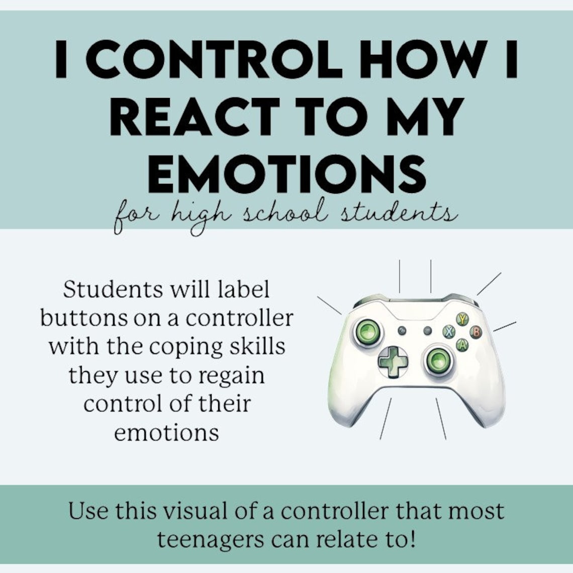 I Control How I React to My Emotions Worksheets Behavior Reflection SEL ...