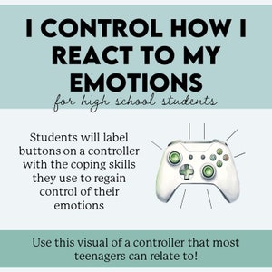 I Control How I React to My Emotions Worksheets Behavior Reflection SEL ...