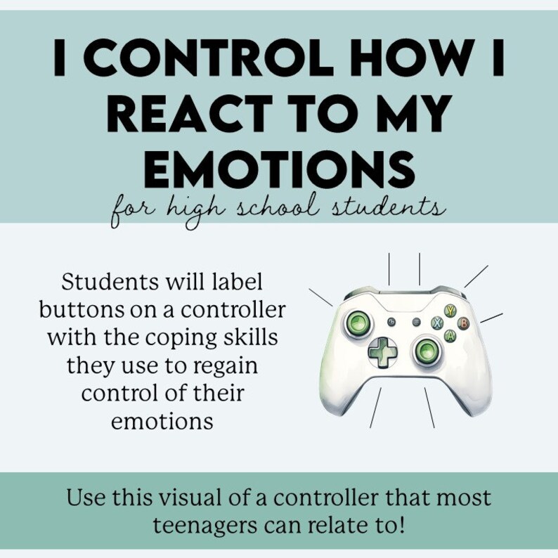 I Control How I React to My Emotions Worksheets Behavior Reflection SEL ...