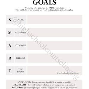 Goal Setting Worksheets for Students, Adults, Anyone! Important Perfect ...