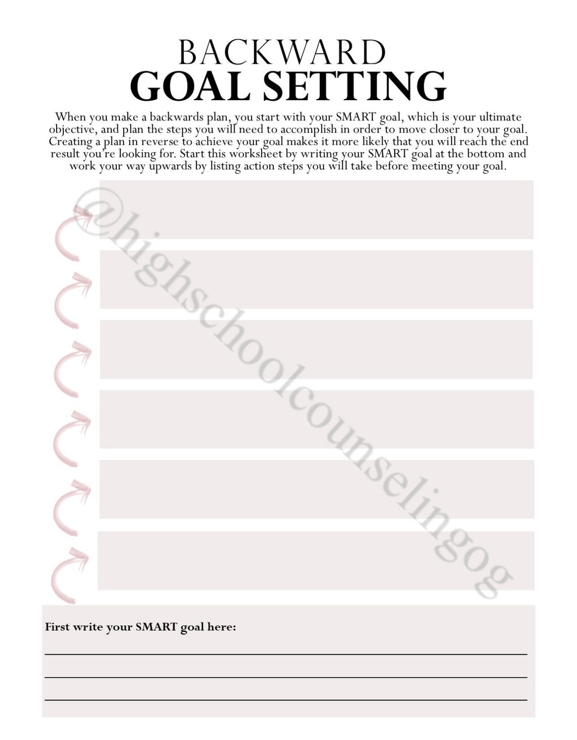 Goal Setting Worksheets for Students, Adults, Anyone! Important Perfect ...