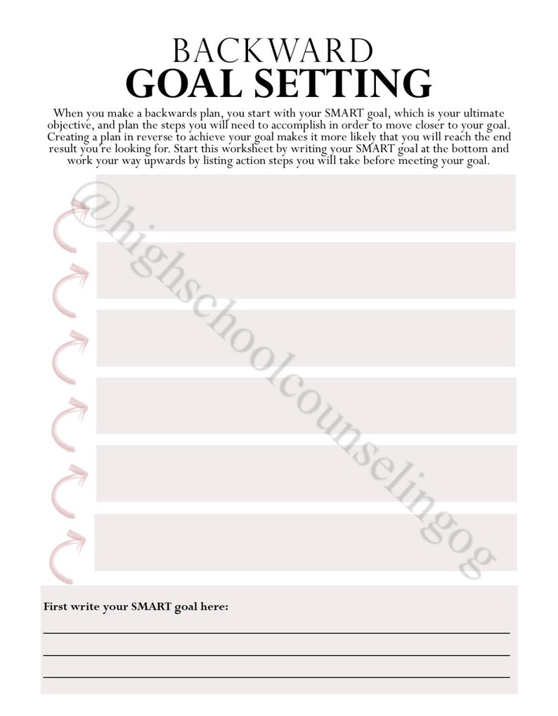 Goal Setting Worksheets for Students, Adults, Anyone! Important Perfect ...
