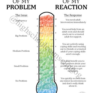 Size of My Problem Vs Reaction for High School! PDF Perfect for School ...