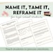 Name It, Tame It, Reframe It Sel/therapy Worksheets for Teenagers and ...