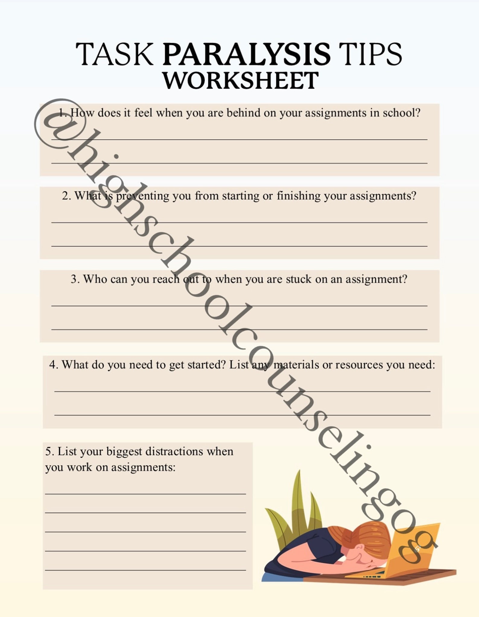 Task Paralysis: an Activity for High School Students Struggling With ...