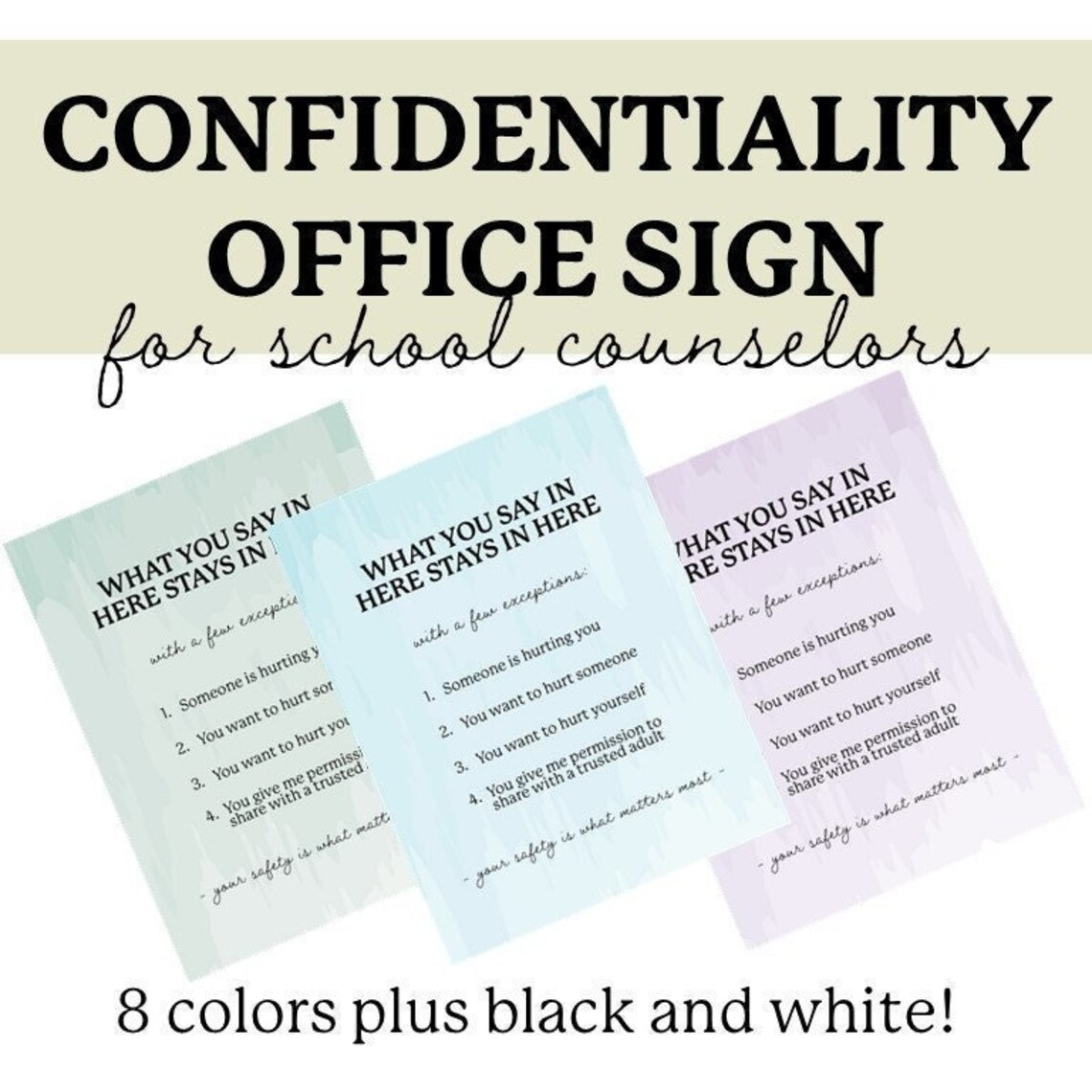 Confidentiality Sign What You Say in Here Stays in Here for School ...